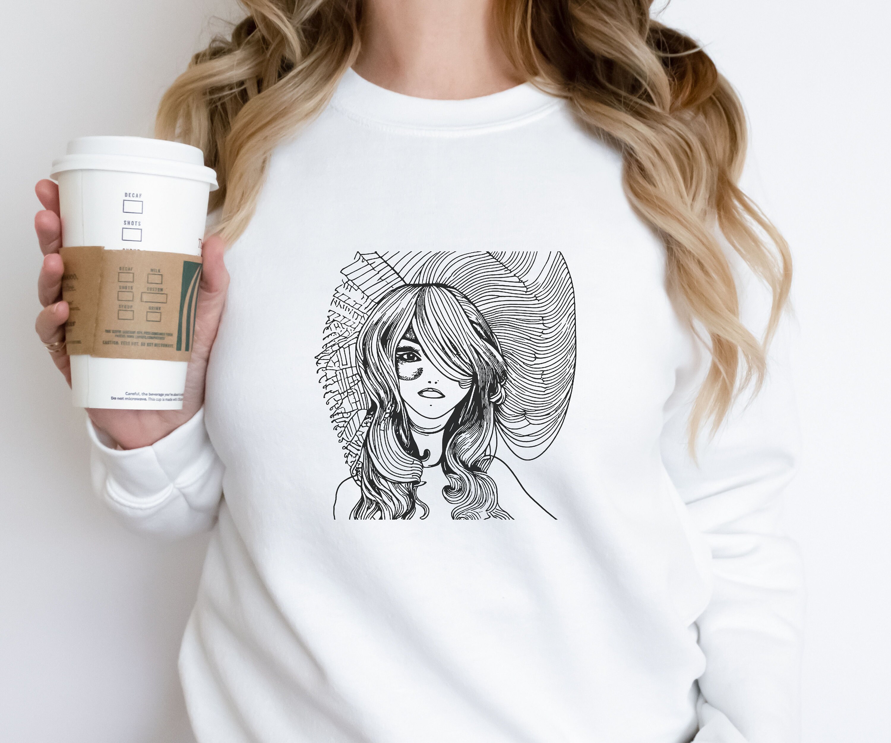 Line Art Anime Tee Shirt/hoodie/sweater, Shojo/manga Top to Gift the ...