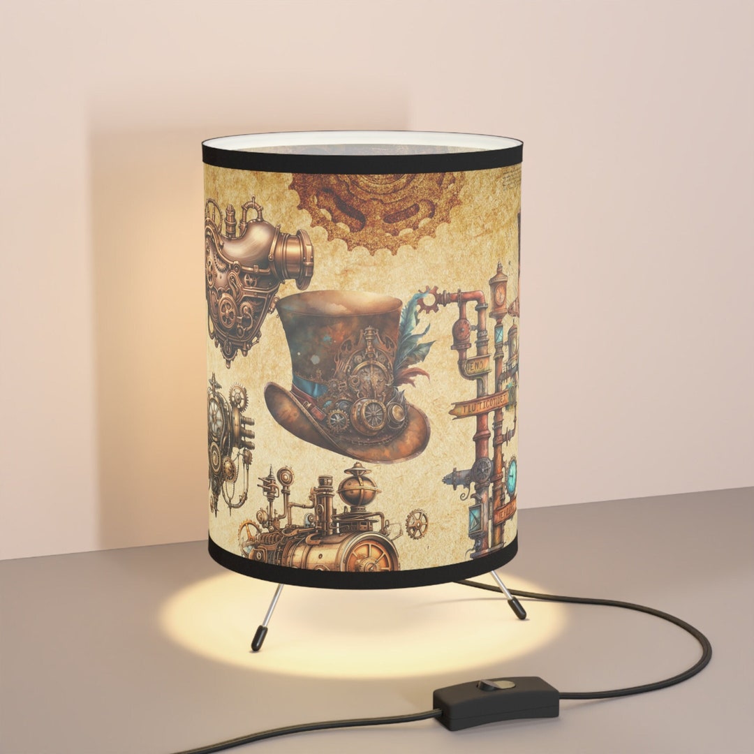 Steampunk Lamp, Retrofuturism Desk Light High-res Printed Shade, US\CA ...