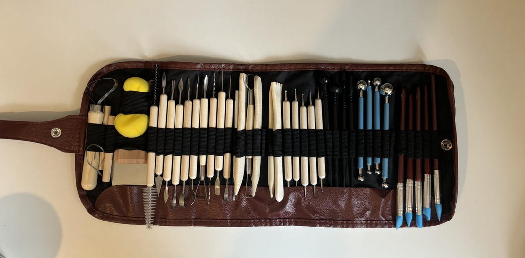 40pc Pottery Tool Set, Pottery Tool Kit With Carry Case, Ceramics ...