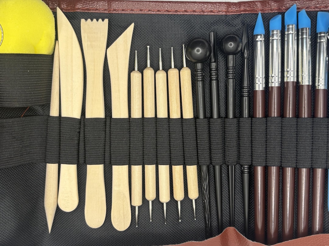 24pc Pottery Tool Set, Pottery Tool Kit With Carry Case, Ceramics ...