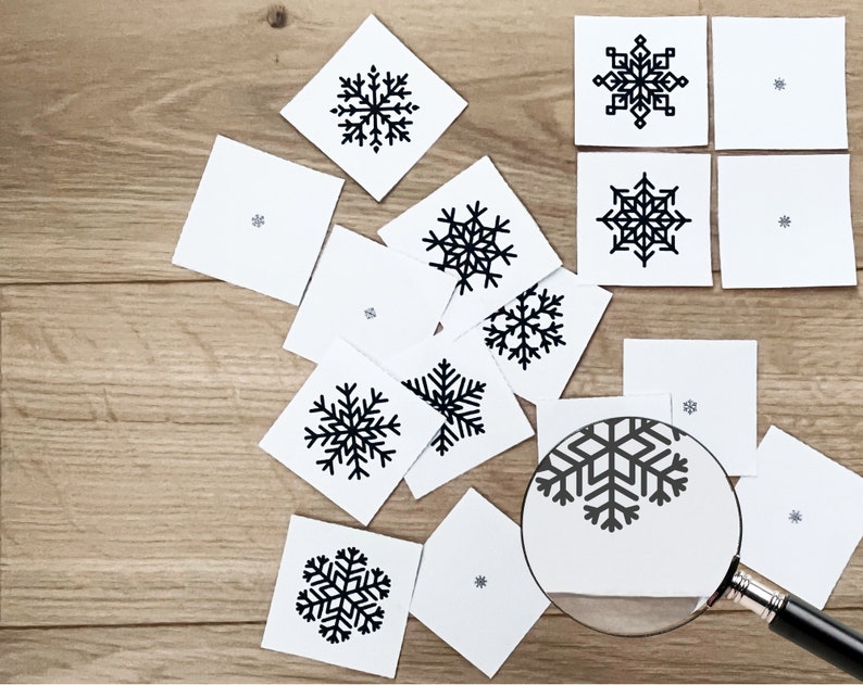 Snowflakes Montessori Printable Activity Preschool PDF - Etsy