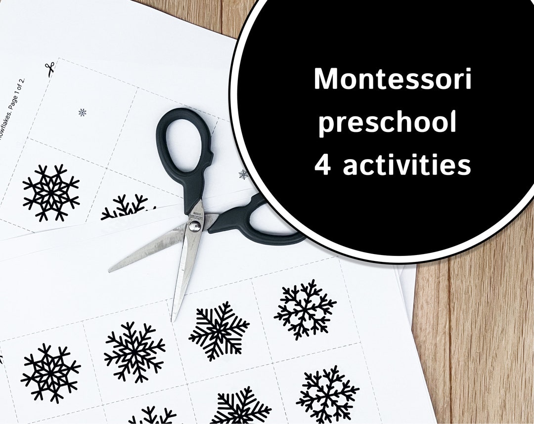 Snowflakes Montessori Printable Activity Preschool PDF - Etsy