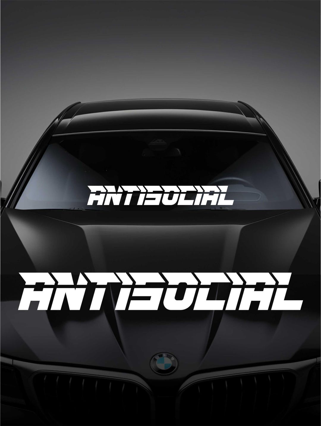 Antisocial Windshield Banner – Plotted Vinyl Decal, JDM Car Banner ...