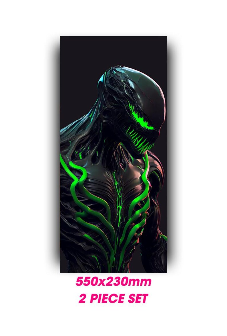 Green Venom – Car Door Pillar Decals, Aggressive Symbiote Style ...