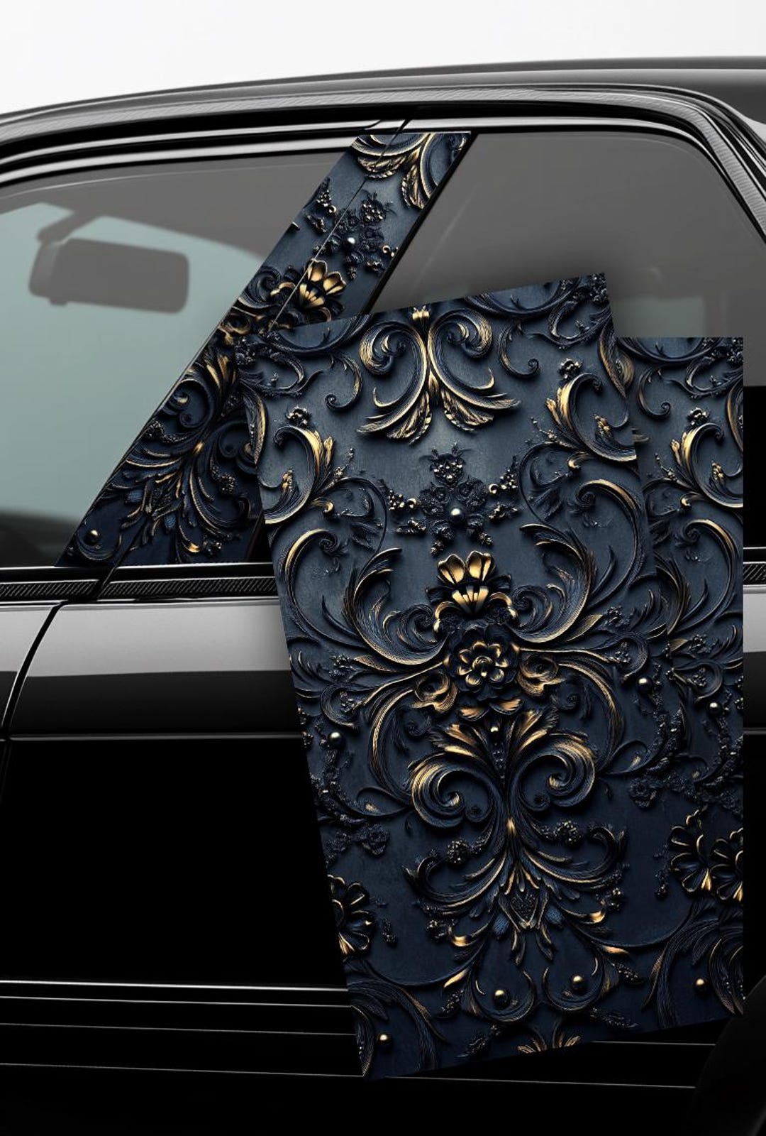 Gold With Black Gothic - Car Doors Pillar Decals, Universal Fit, HD - Etsy