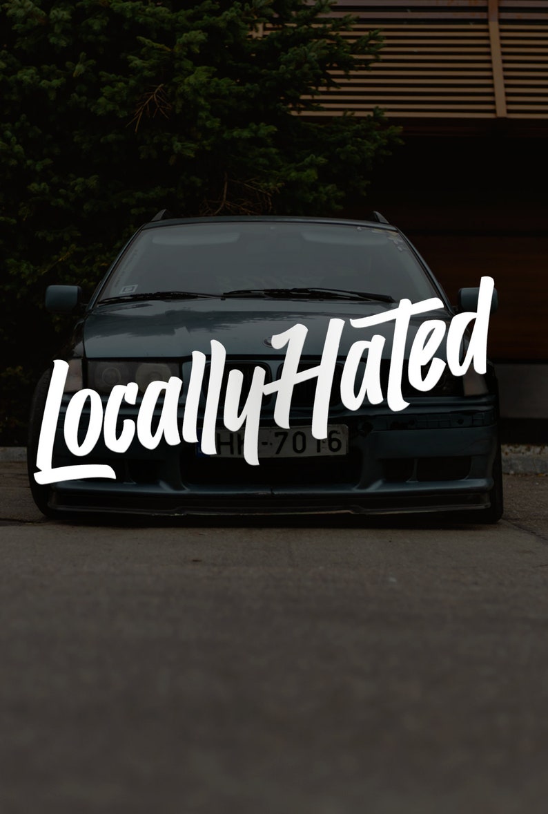 Locally Hated- Plotted Vinyl Sticker, Car Sticker, Decal Sticker, Car ...
