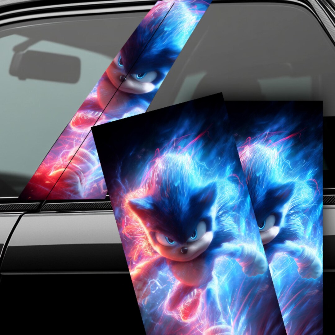 Electric Hedgehog Character Car Door Pillar Decals – Anime Style Vinyl ...