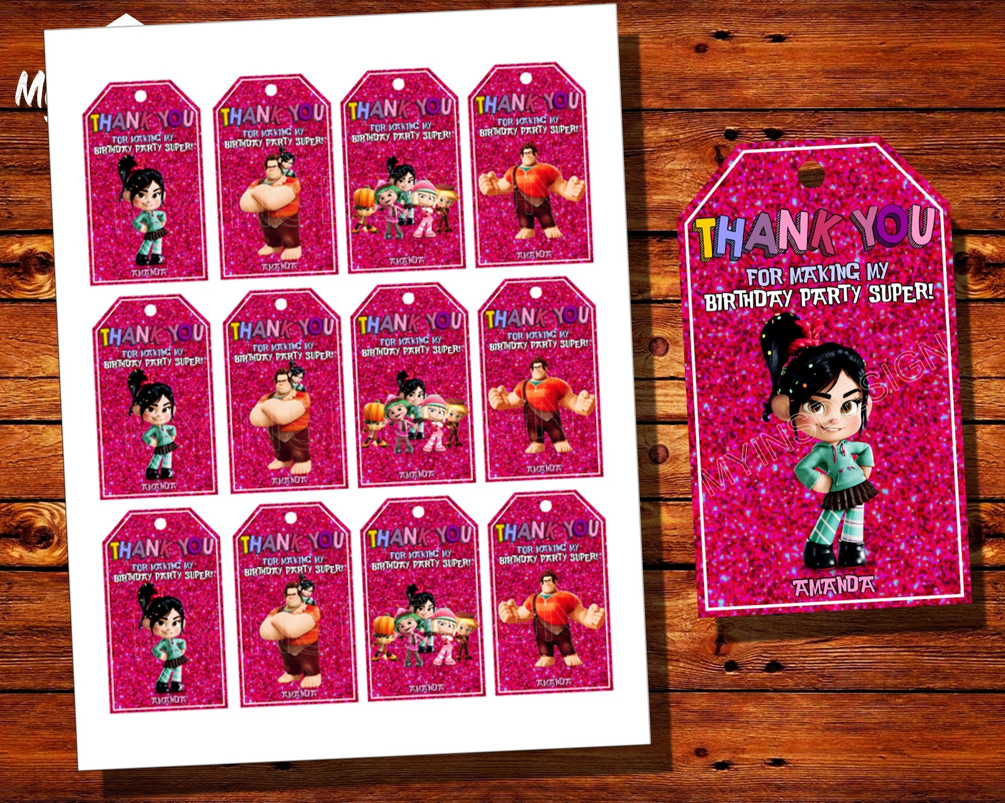 Wreck It Ralph Thank You Tags, Wreck It Ralph Thank You Card, Wreck It ...