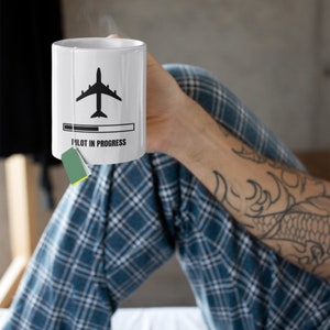 Pilot in Progress Mug, Pilot, Airplane, Plane Mug, Planes, Aeroplane ...