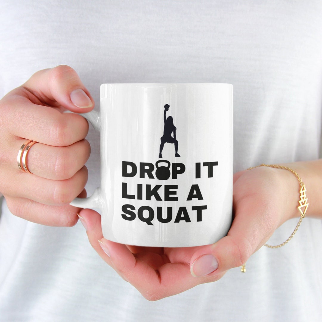 Squat Gym Mug, Gym, Workout, Weightlifting, Gym Coffee Mug, Fitness ...