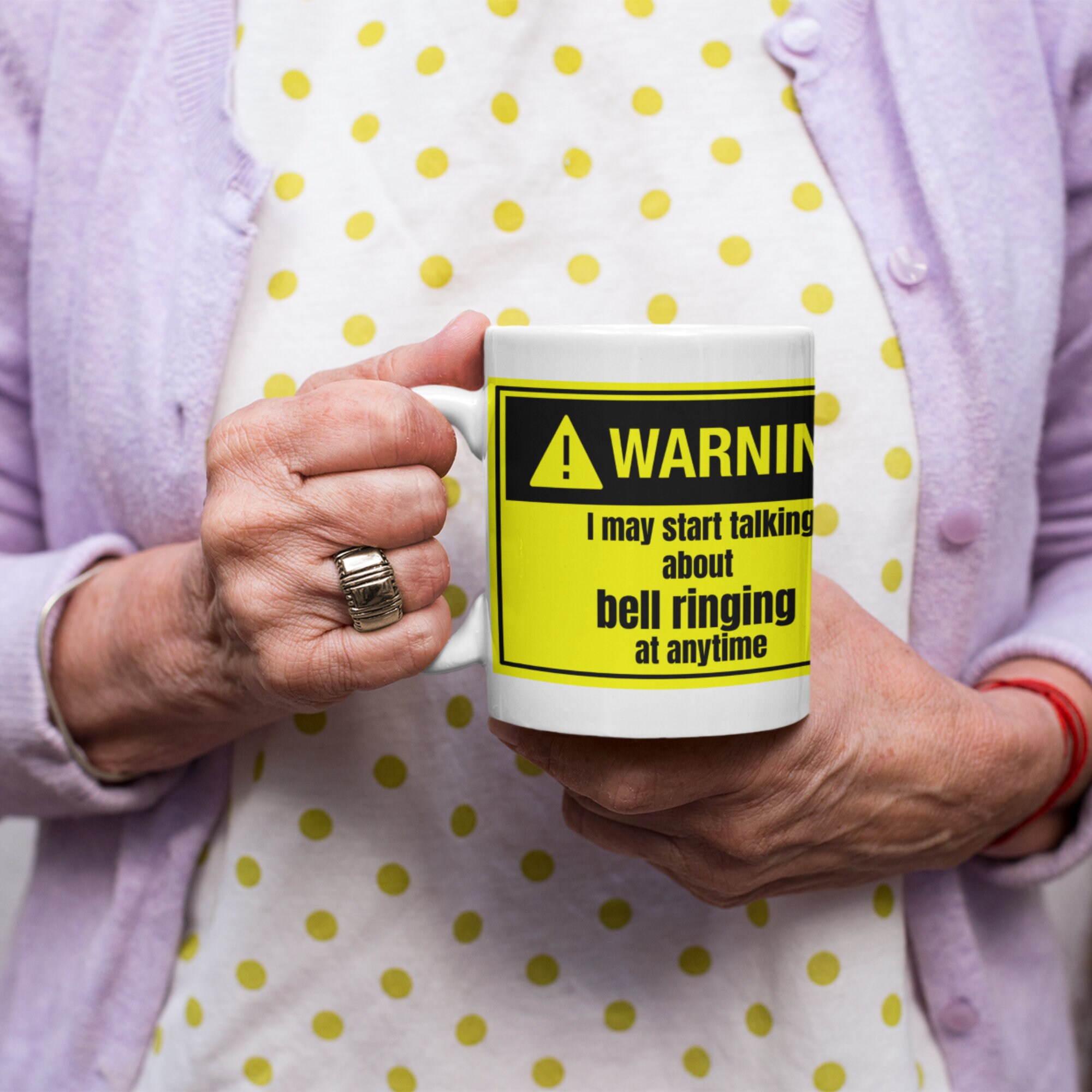 Warning Bell Ringing Mug, Funny Bell Ringing Gift, Bell Ringing, Gift ...