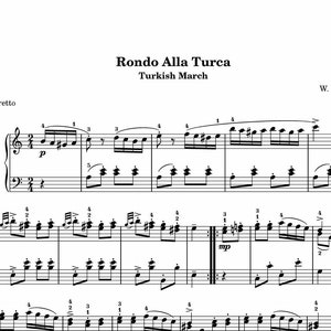 Mozart - Rondo Alla Turca (turkish March) K331 3rd Movement Wolfgang ...