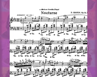 Nocturne in E-flat Major Op. 9 No. 2 by Frédéric Chopin | PDF Sheet Music - Etsy