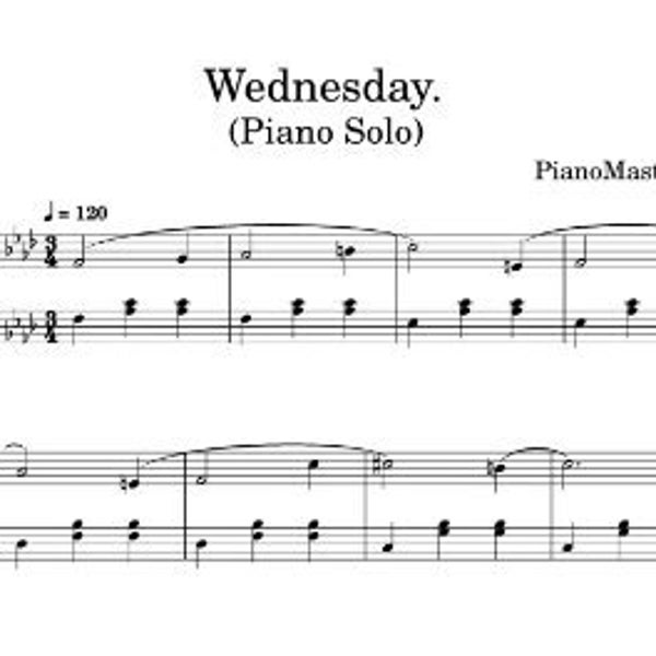 Wednesday Addams Family 2022 Inspired Easy Piano Solo Sheet Music ...
