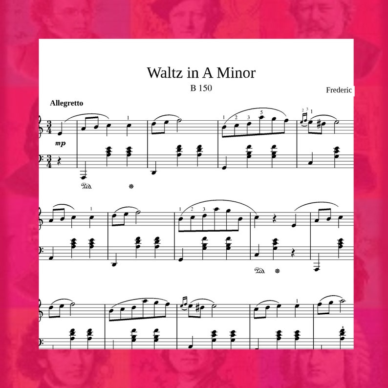 Chopin Waltz in A Minor, B. 150, Op. Posth. Frédéric Frederic Chopin ...