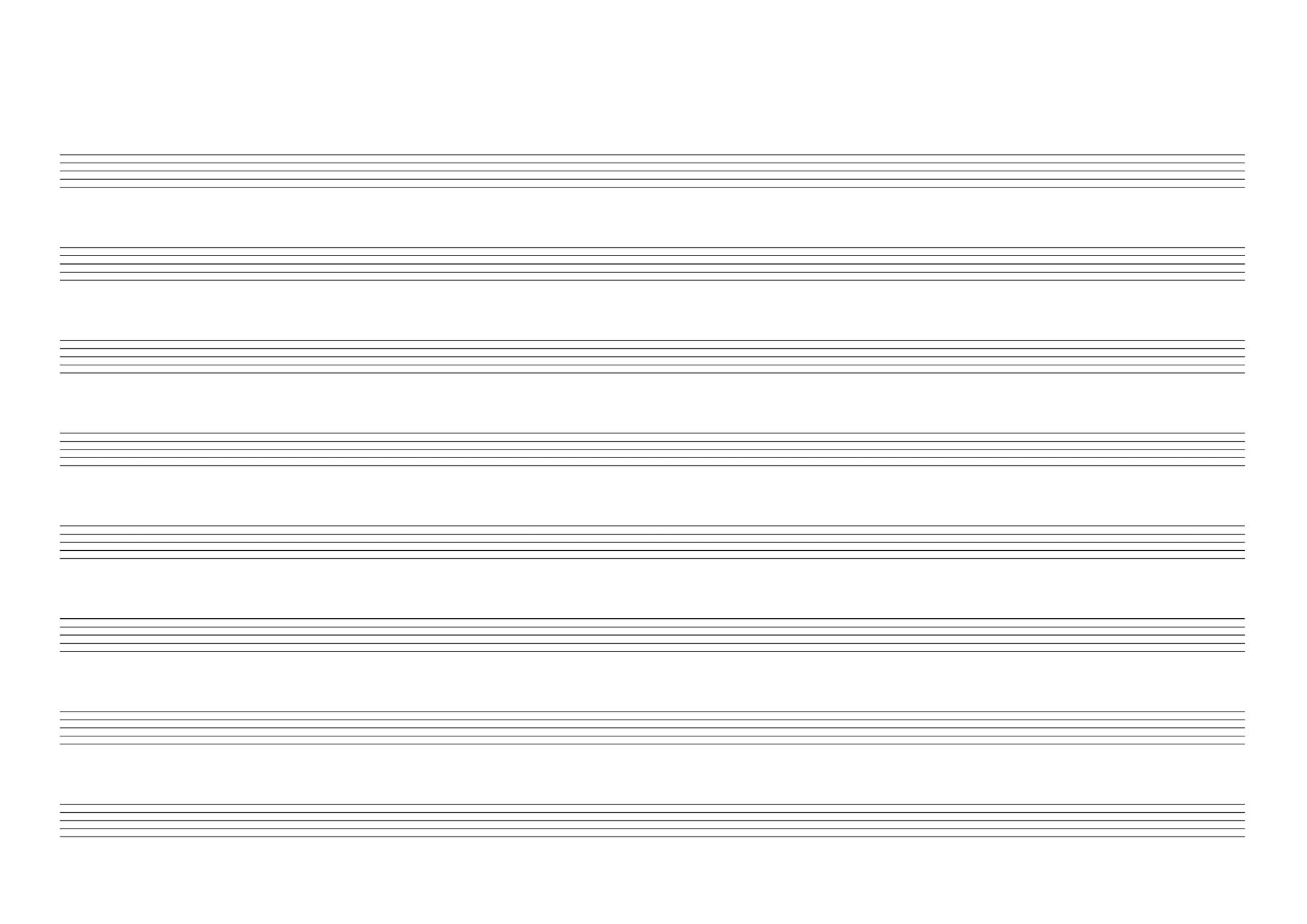 6 TYPES Printable Blank Staff Paper PDF Download Blank Music Staff ...
