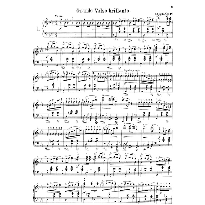 Chopin Waltz Op. 18 Grande Valse Brillante Frédéric Chopin Solo Piano ...