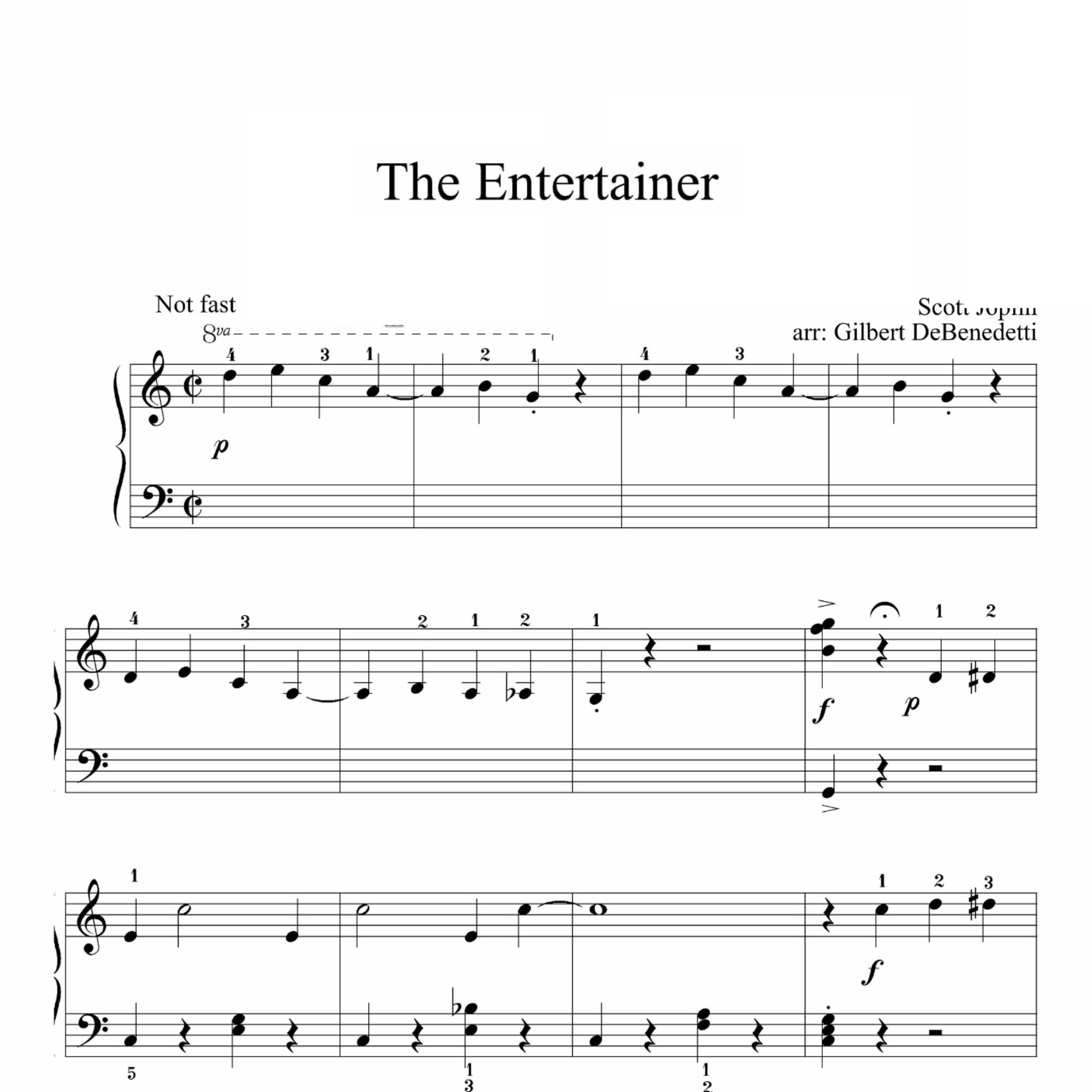 Piano The Entertainer Easy
