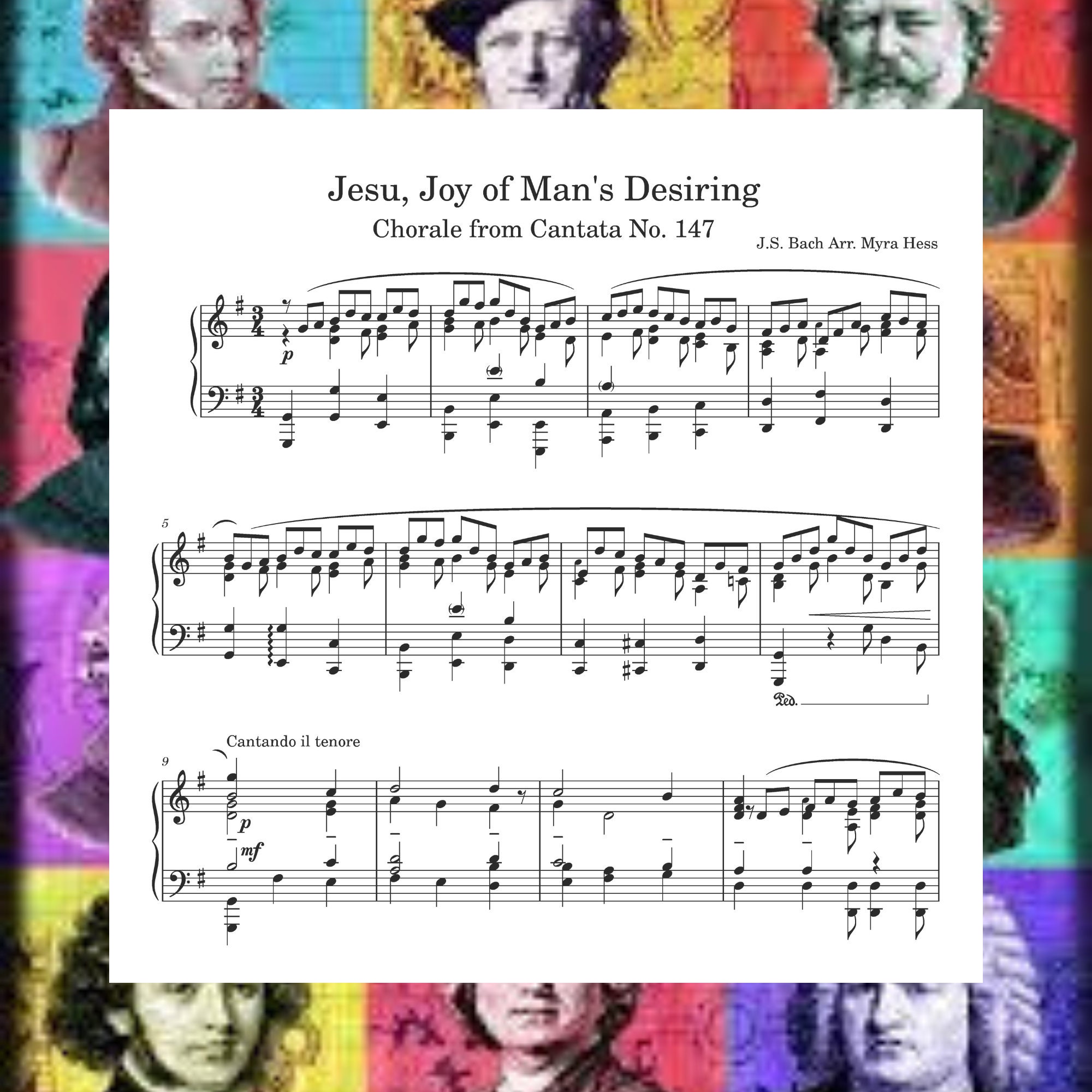 Jesu, Joy of Man's Desiring Bach BVW147 Piano Solo Sheet Music Download ...