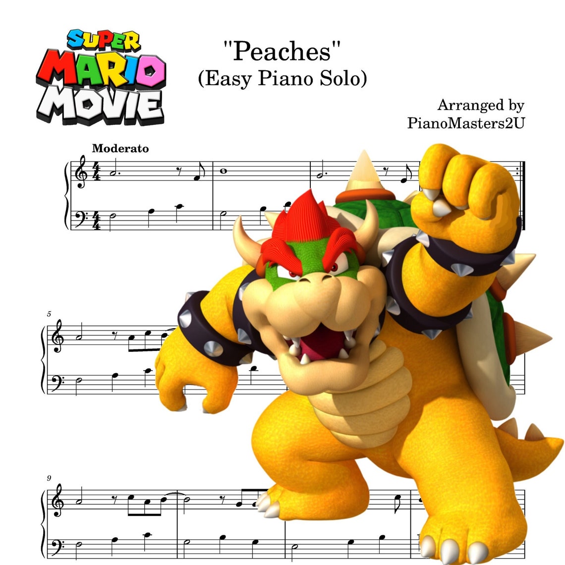 Peaches Piano Solo Super Mario Bro Movie 2023 Song By Bowser Jack