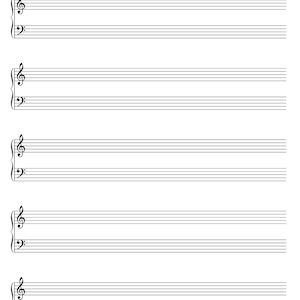 6 TYPES Printable Blank Staff Paper PDF Download Blank Music Staff ...