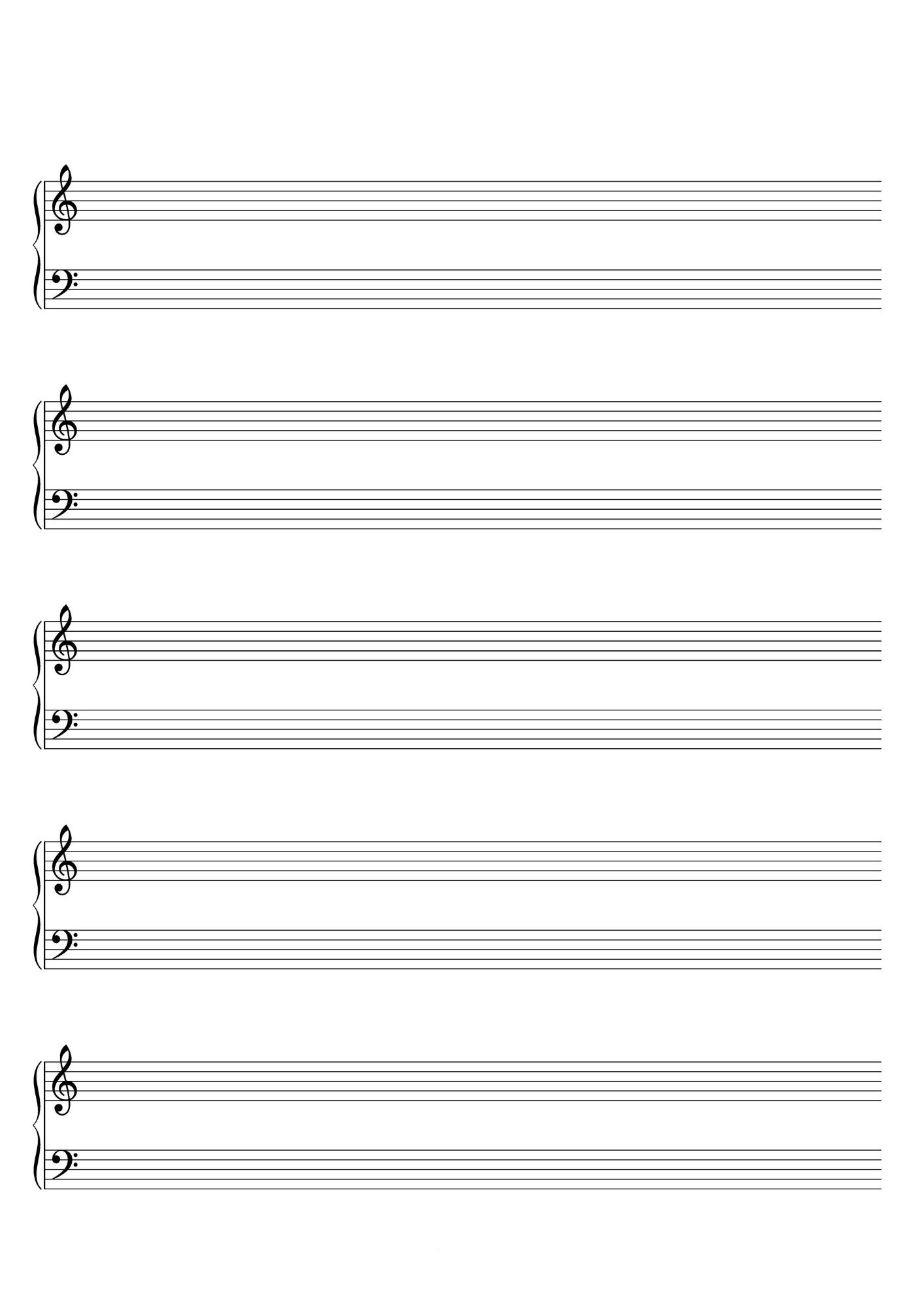 6 TIPOS Papel de pentagrama en blanco imprimible Descarga de PDF Papel ...