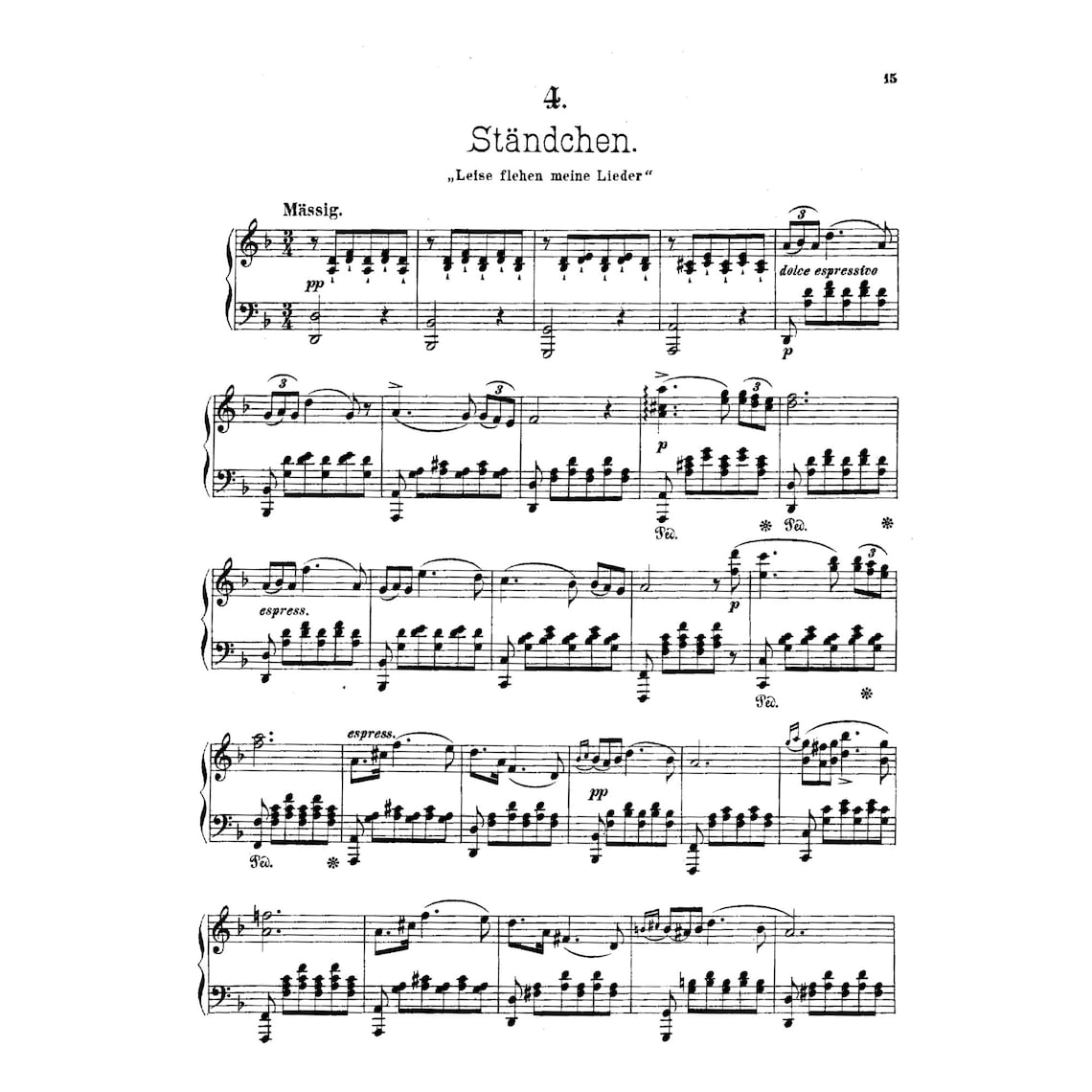 Serenade - Schubert / Horn Solo Piano Sheet Music Printable PDF 3 Pages ...