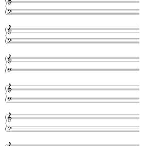 6 TYPES Printable Blank Staff Paper PDF Download Blank Music Staff ...