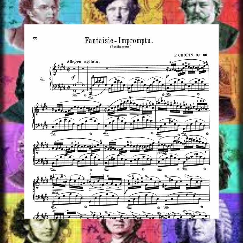 Chopin - Fantaisie Impromptu Op. 66 Piano Sheet Music PDF 6 Pages - Etsy
