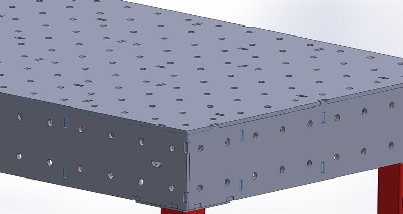 DIY Welding Table DXF Files 2000x1000x200mm D16 10mm Thickness - Etsy