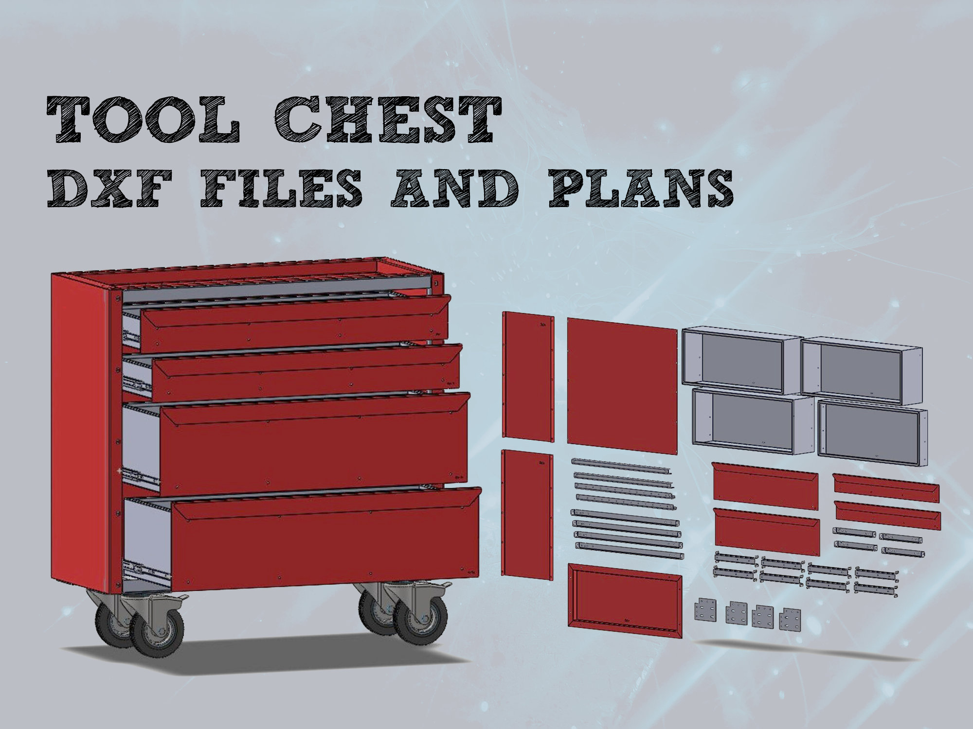 Tool Chest Blueprints Dxf Files Workshop Cabinet Mobile Cart Tool Box ...