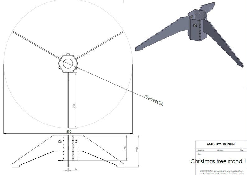 DIY Steel Christmas Tree Stand – CNC DXF Project, Heavy Duty - Etsy