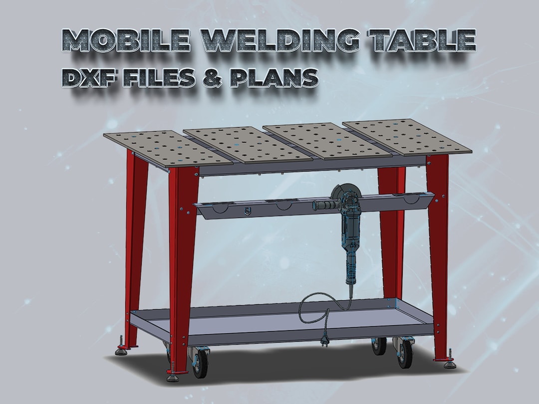 Mobile Welding Fixture Table Cart 0,8x1,2m Fi16 DIY Plasma Plans DXF ...