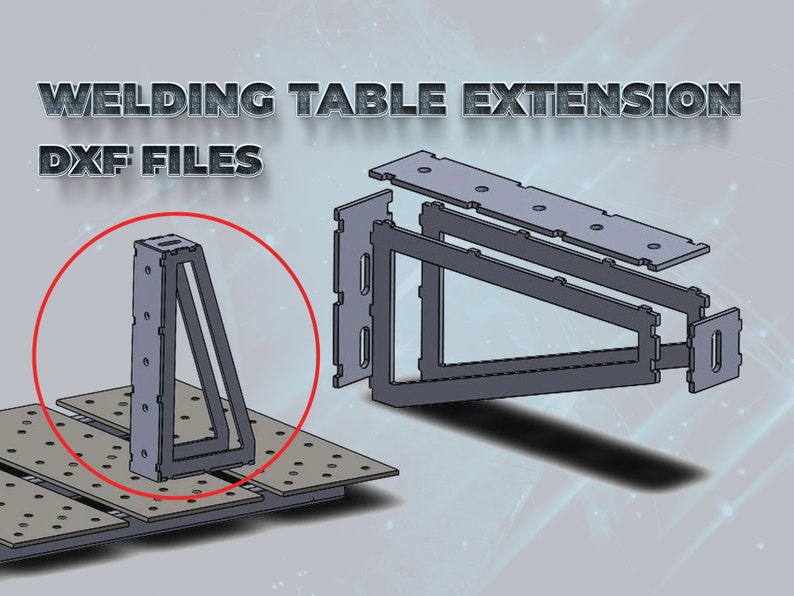 Welding Table Extension Square 90 Degree 500 X 100 X 8mm DXF Laser or ...