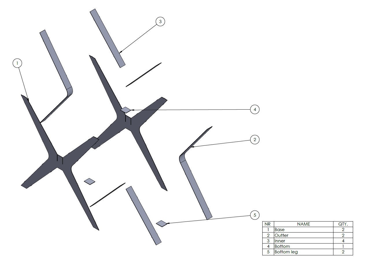DXF Files for Cutting and Making Table Legs From2mm Sheet Metal - Etsy