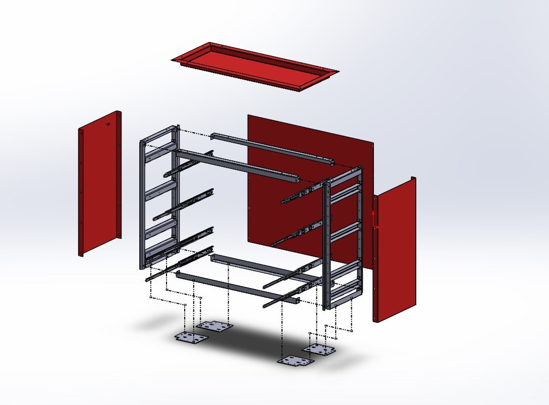 Steel Tool Chest DXF Plans | DIY Metal Drawer Cabinet | Cnc Sheet Metal ...