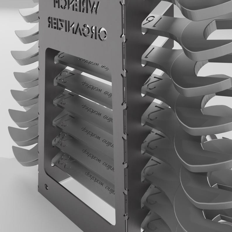 Wrench Organizer DIY Plans – DXF Files – Tool Wall Holder for 22 ...
