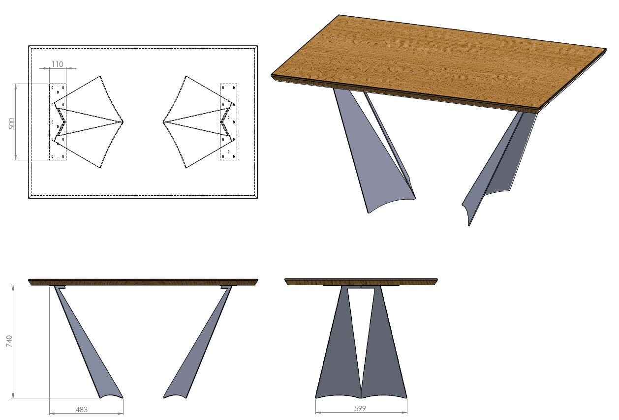 DXF Files for Cutting and Making Table Legs From 4mm Sheet Metal - Etsy