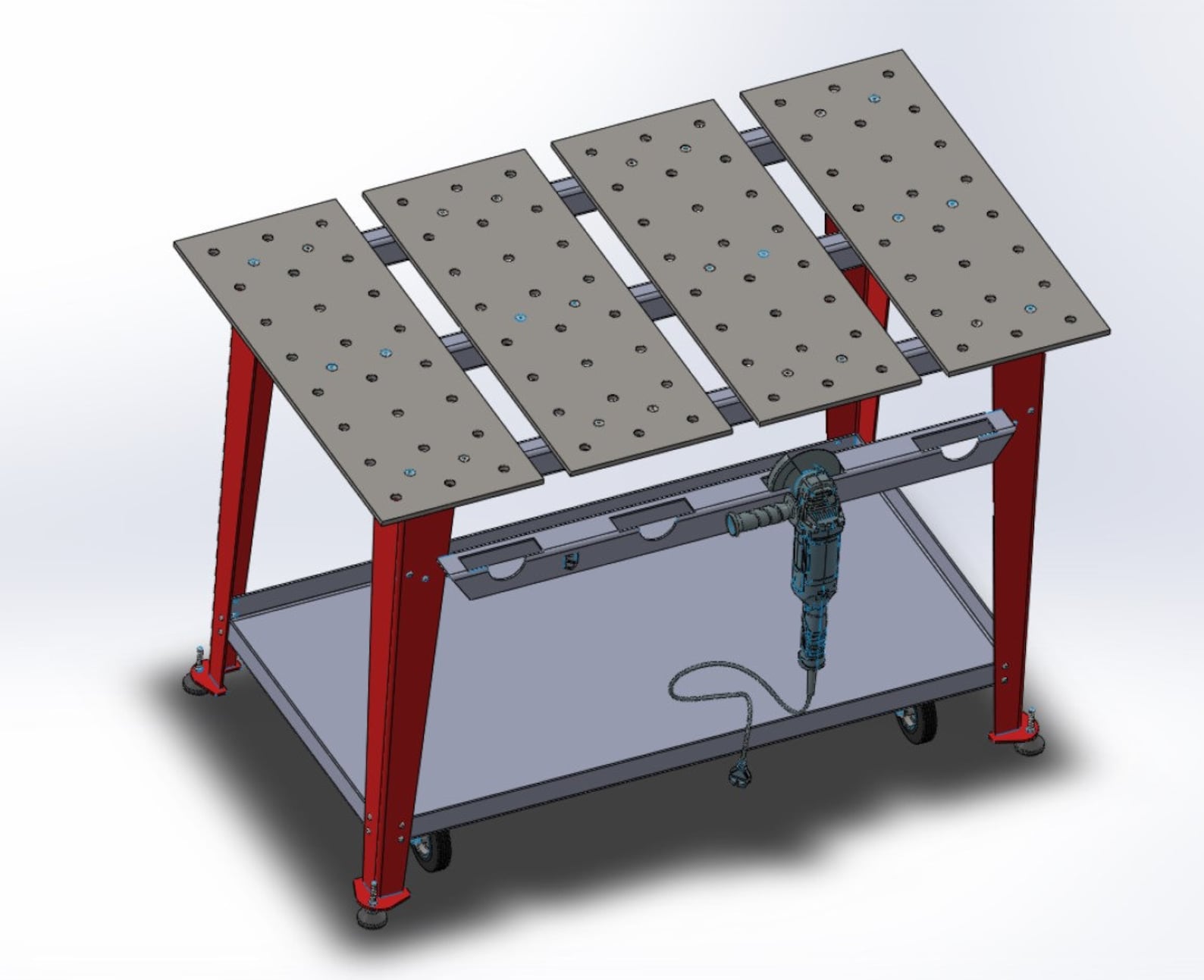 Mobile Welding Fixture Table Cart 0,8x1,2m Fi16 DIY Plasma Plans DXF ...
