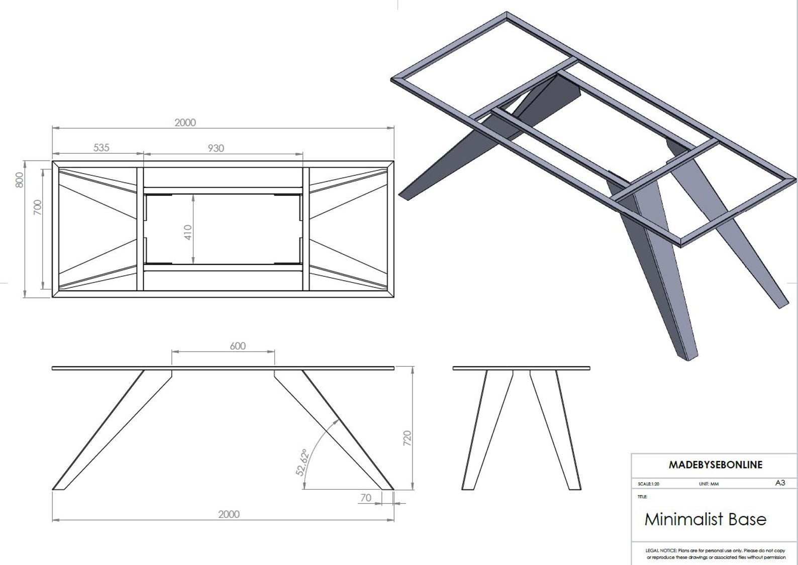 DXF Files for Cutting and Making Table Legs 2mm Sheet Metal Welding ...