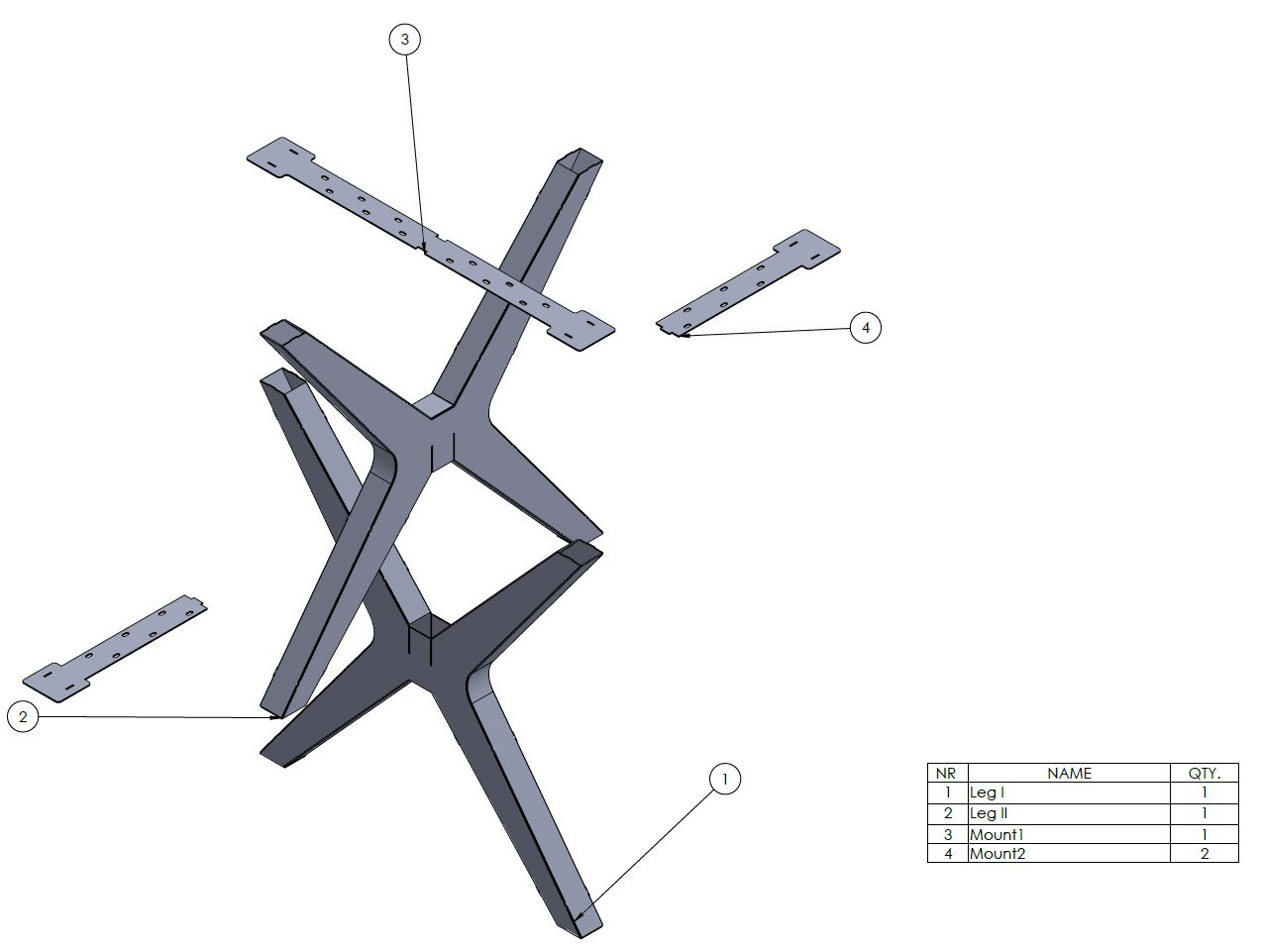 DXF Files for Cutting and Making Table Legs From2mm Sheet Metal - Etsy
