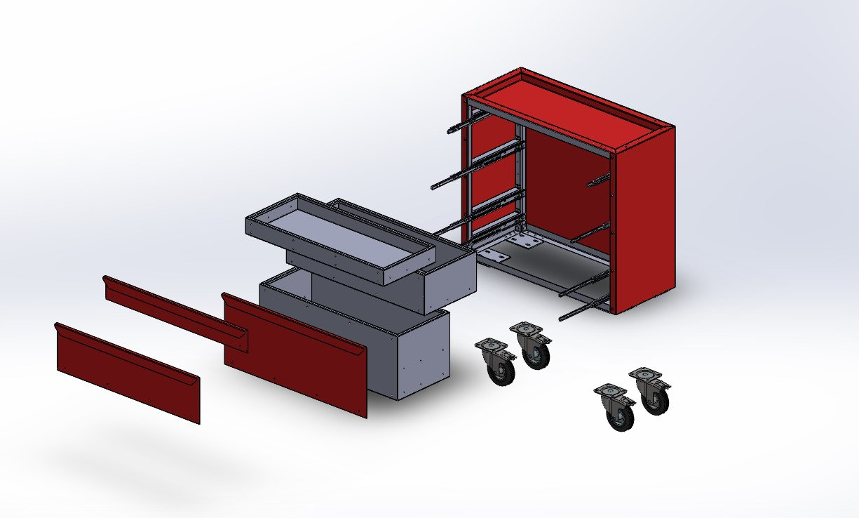 Steel Tool Chest DXF Plans | DIY Metal Drawer Cabinet | Cnc Sheet Metal ...