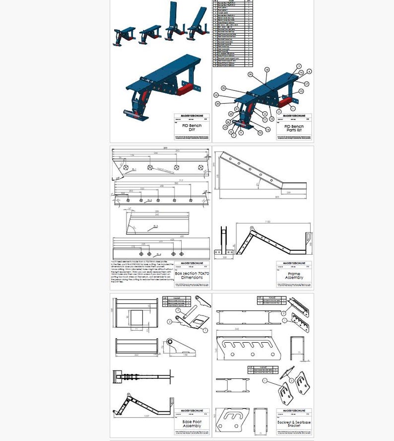 DIY FID Weight Bench Plans, CNC Laser Cut Ready (pdf, Dxf, Step Files ...