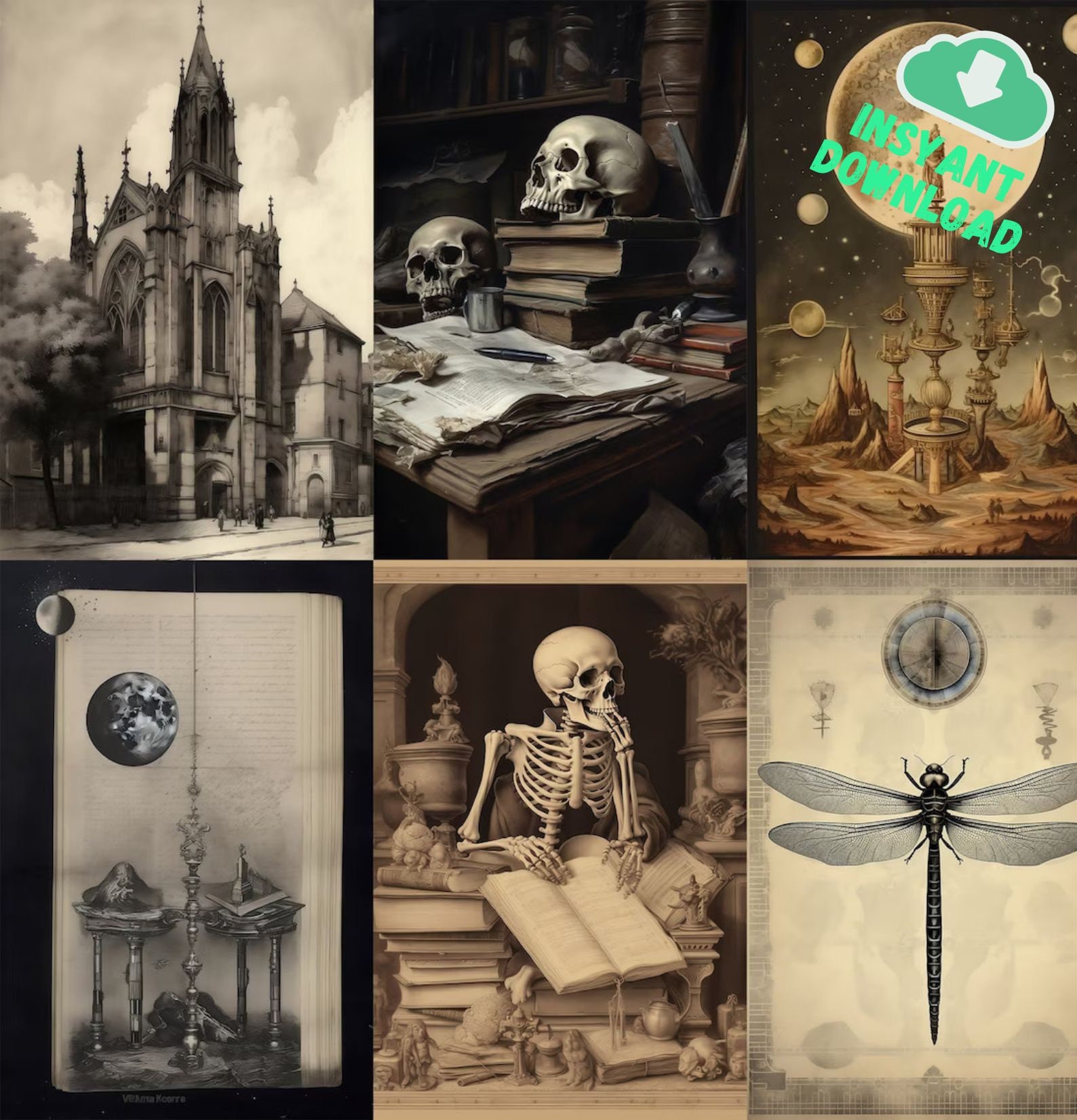 160 PCS | Dark Academia Aesthetic Wall Decor | Vintage Poster Wall ...