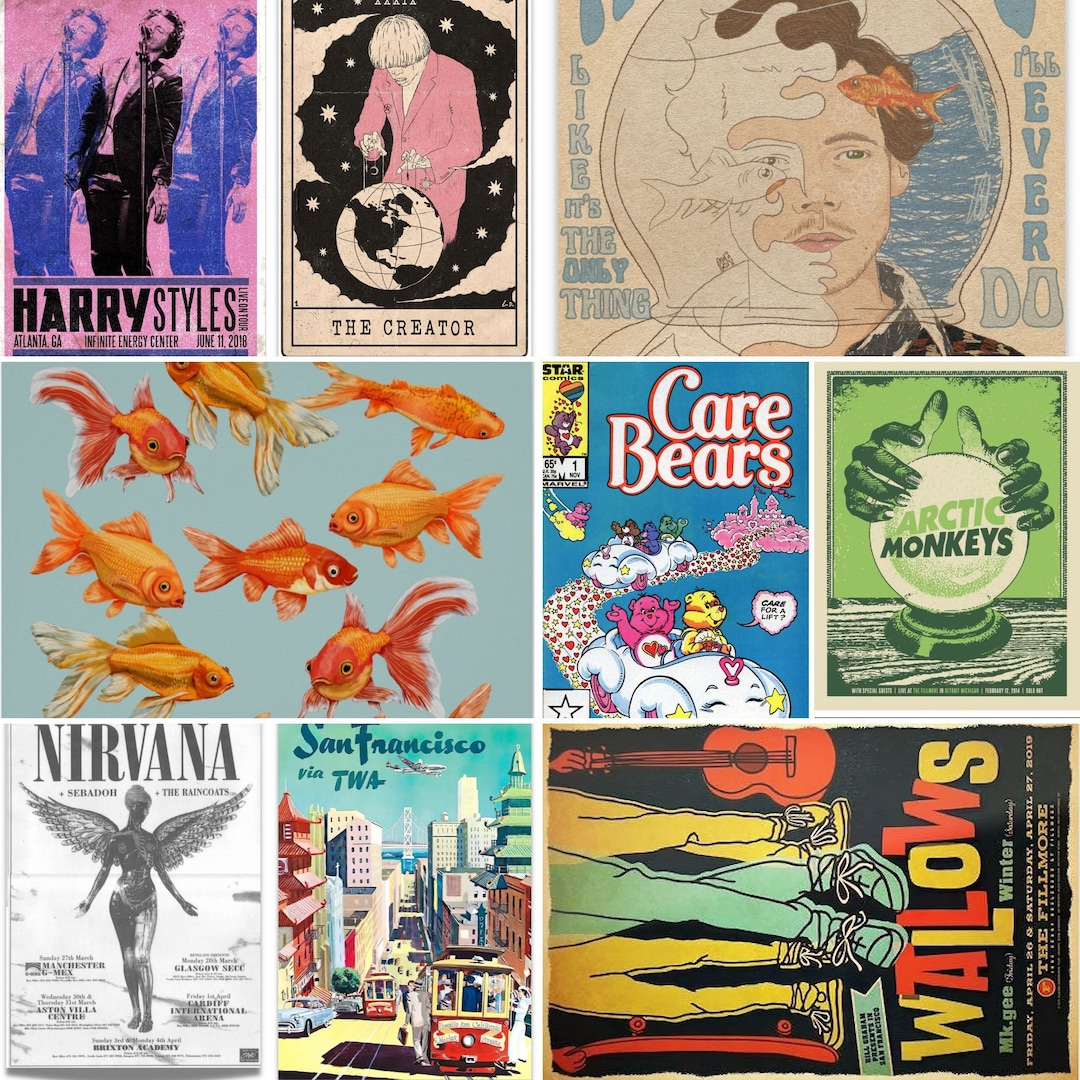 Set of 10 Vintage Wall Posters - Etsy