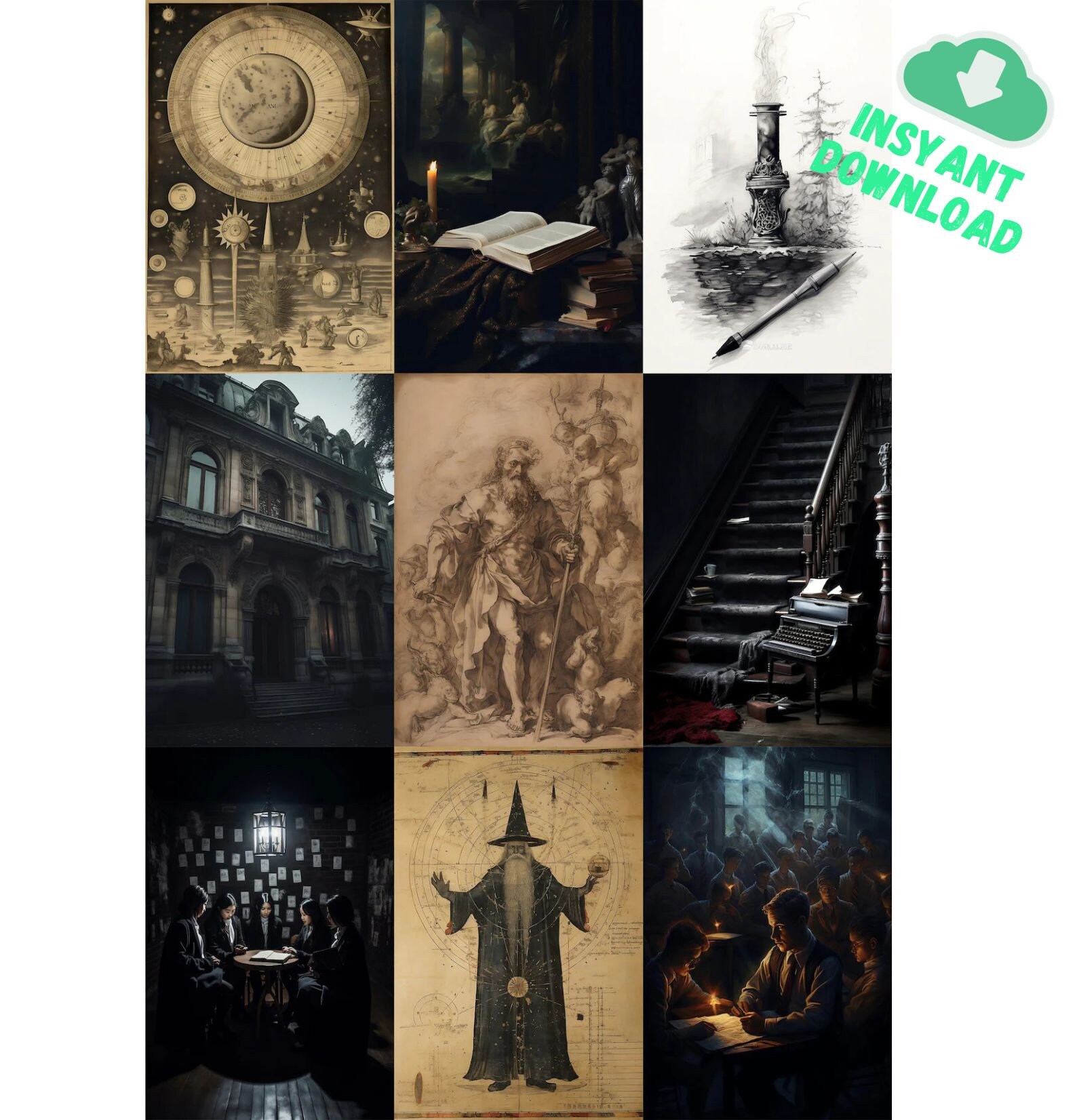 160 PCS | Dark Academia Aesthetic Wall Decor | Vintage Poster Wall ...