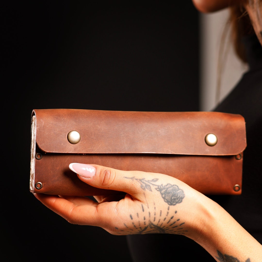 Leather Pen Case Handcrafted Genuine Leather Pencil Holder High Quality ...