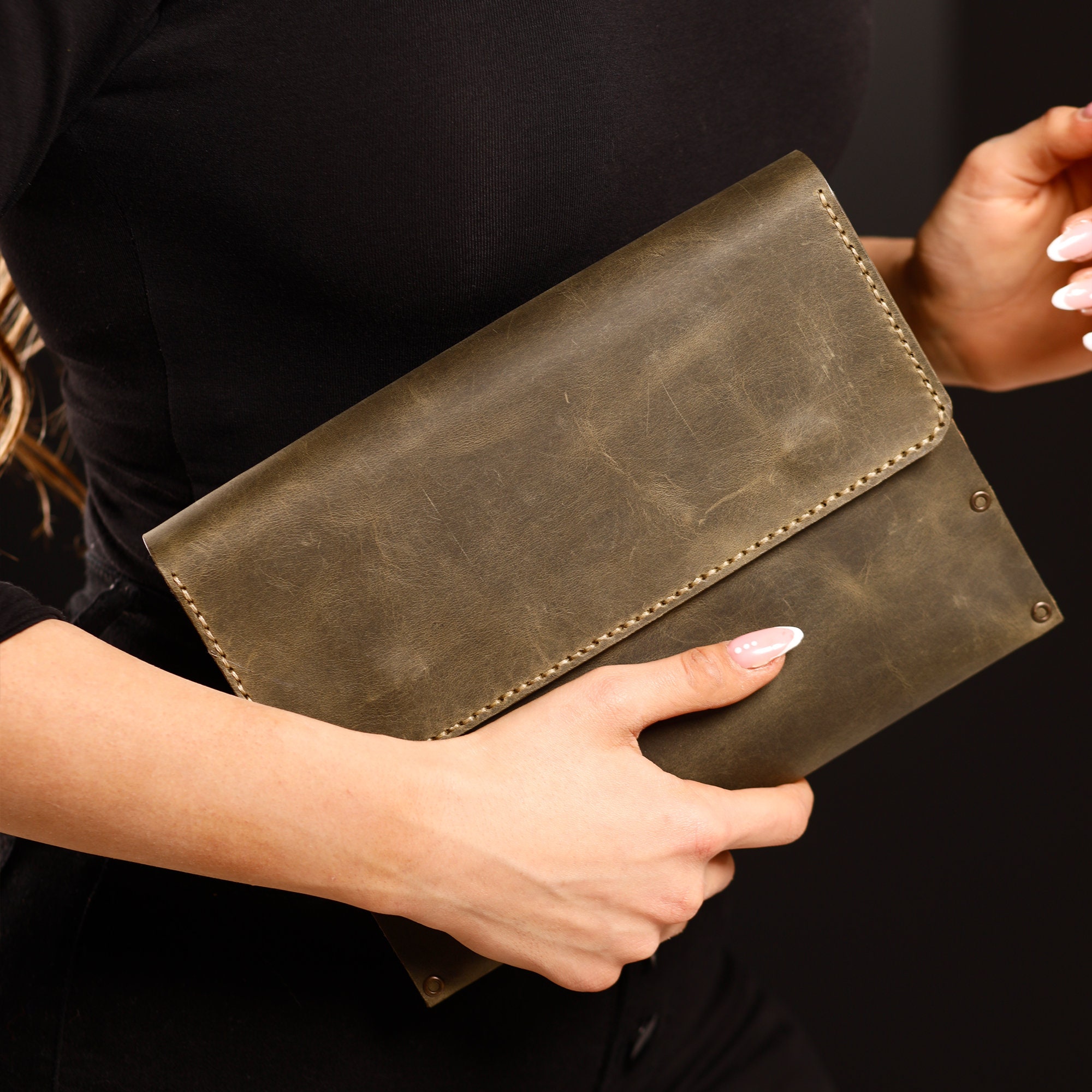 Leather Book Sleeve Book Cover Bag Book Protector Sleeve Leather Book ...