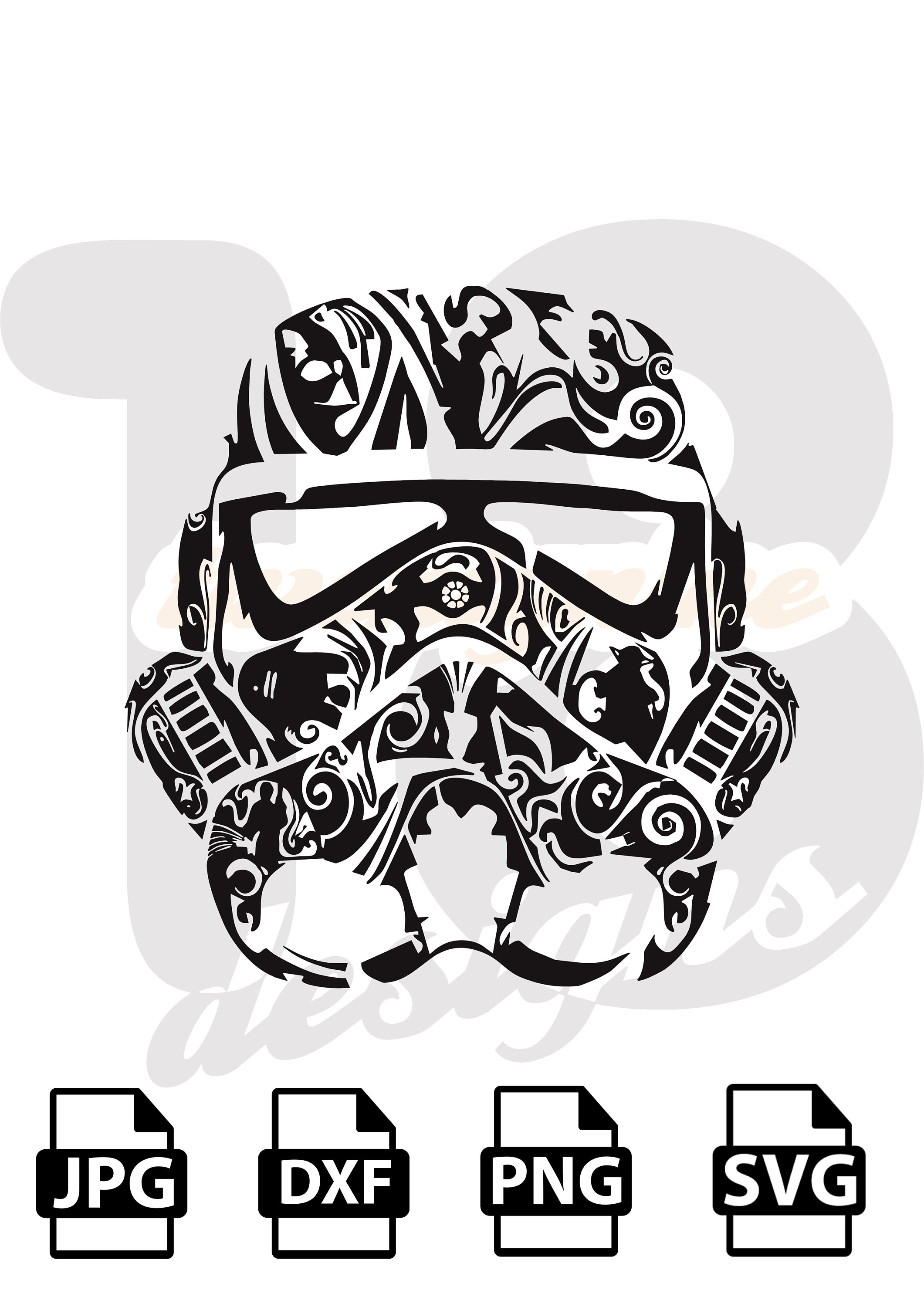 Stormtrooper Stencil Template Vector