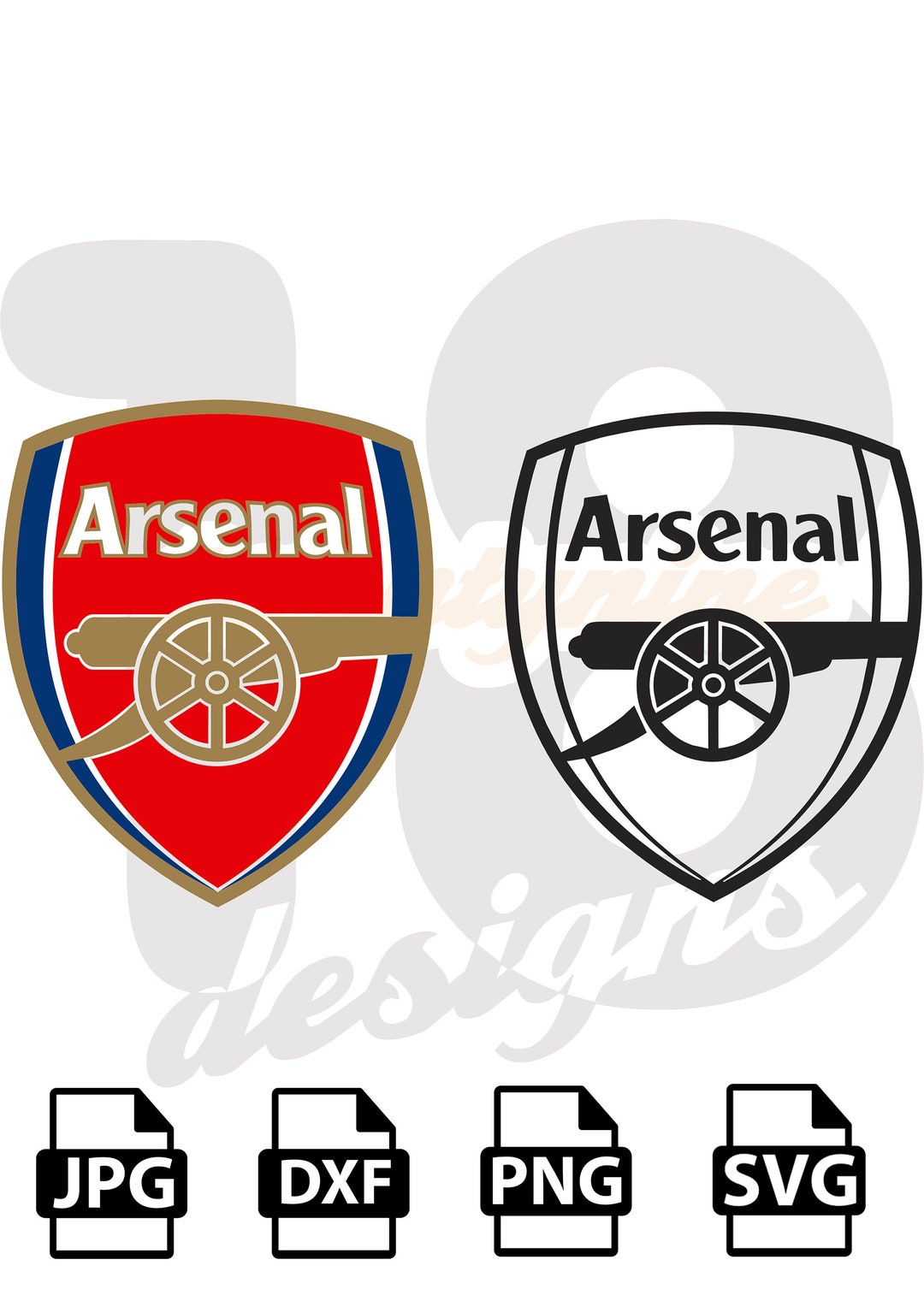 Arsenal SVG PNG PDF & Dxf Files T-shirt Design Digital - Etsy UK